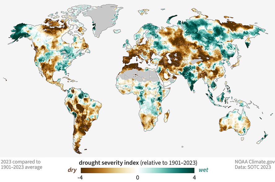 Ano de 2023 bateu recordes de seca, temperatura na terra e no mar ...